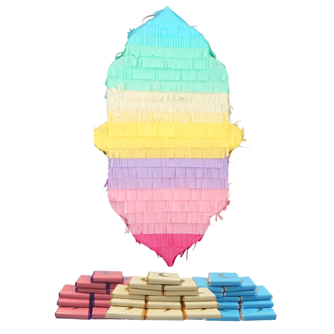 Lantern Pinata & Chocolate Squares Filler - Multicolour - Peacock Supplies